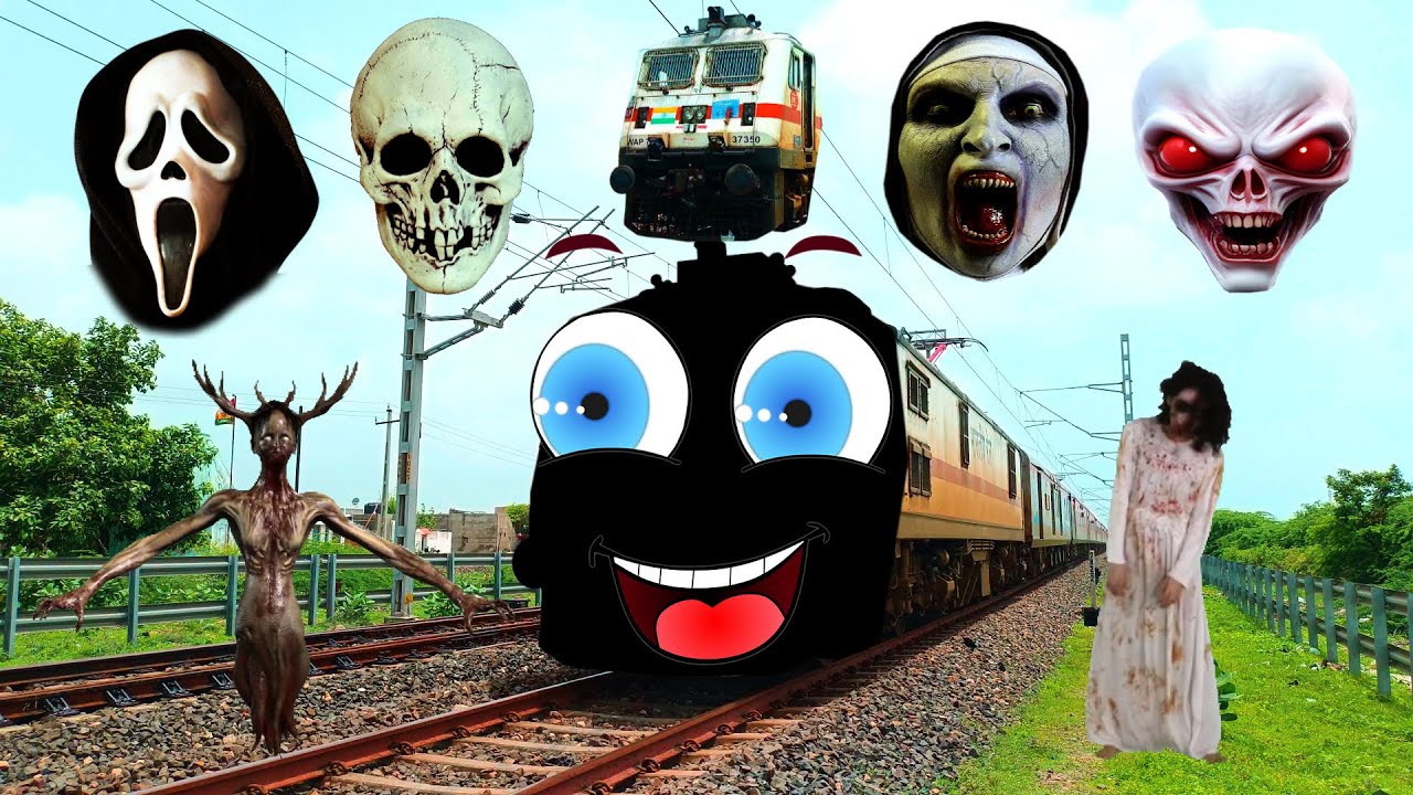 Scary Ghost Danger Train Face Amazing Funny Video | new horror train ...