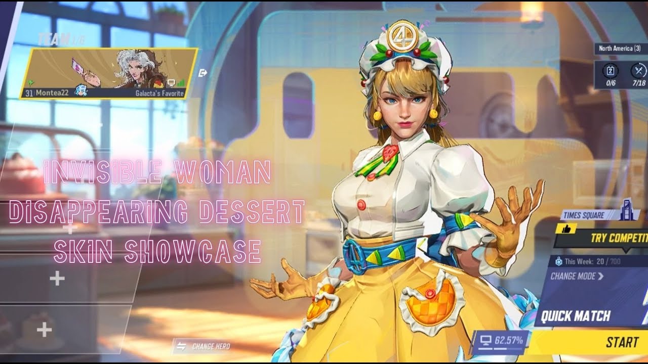 Marvel Rivals | Invisible Woman Disappearing Dessert Skin Showcase ...