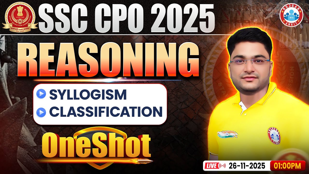 SSC CPO Reasoning 2025 | SSC Reasoning Classification, Syllogism One ...