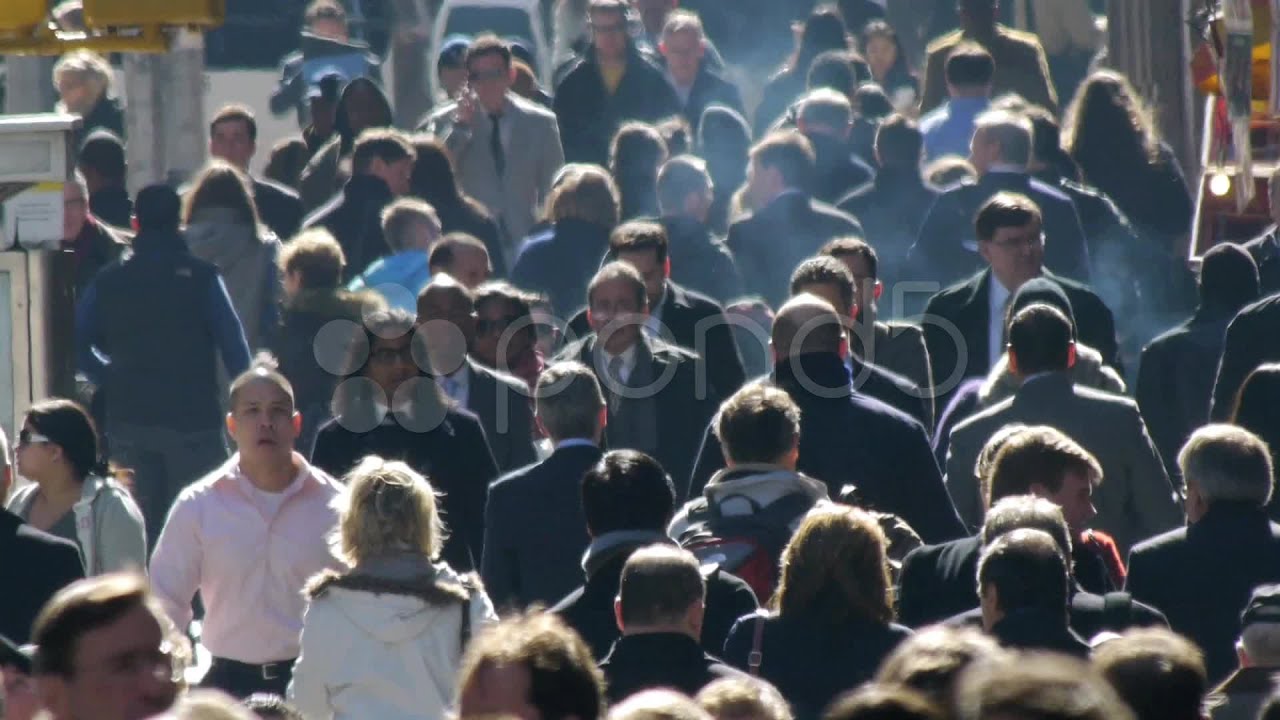 Crowd Walking People Side Walk Street Ny City Backlight Morning ...
