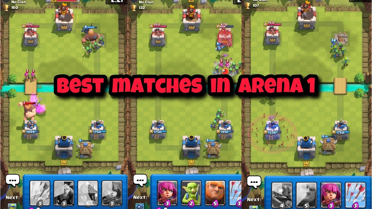BEST MATCHES IN ARENA 1 | CLASH ROYALE - YouTube