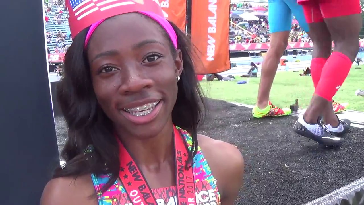 Symone Mason interview after winning 2017 NBNO 100m dash - YouTube