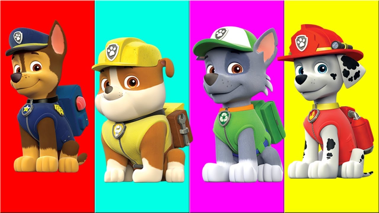 Learn Colors with the paw patrol's surprise eggs and learn colors Red ...