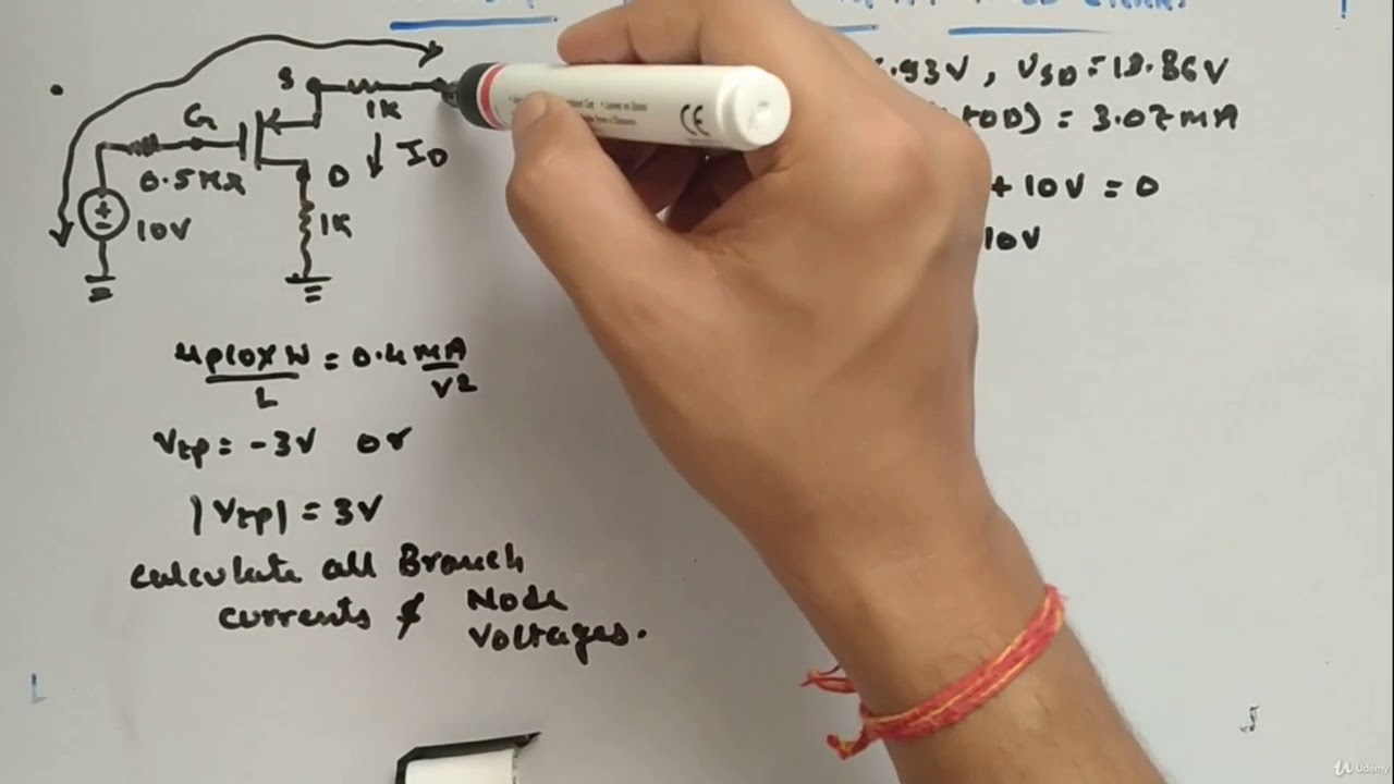 Example on 1st Quadrant Characteristics of PMOS - Analog Circuits - YouTube