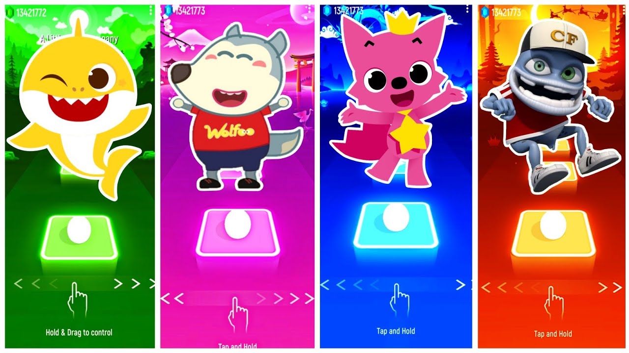 Tiles Hop - Baby Shark 🆚 Wolfoo 🆚 Pinkfong 🆚 Crazy Frog Who is the Best ...