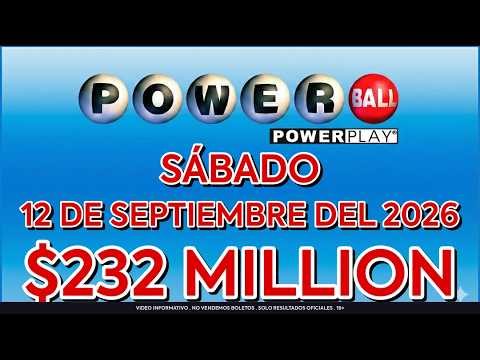 Results Powerball Today September 12, 2026 | $232 Million dollars 💰🍀