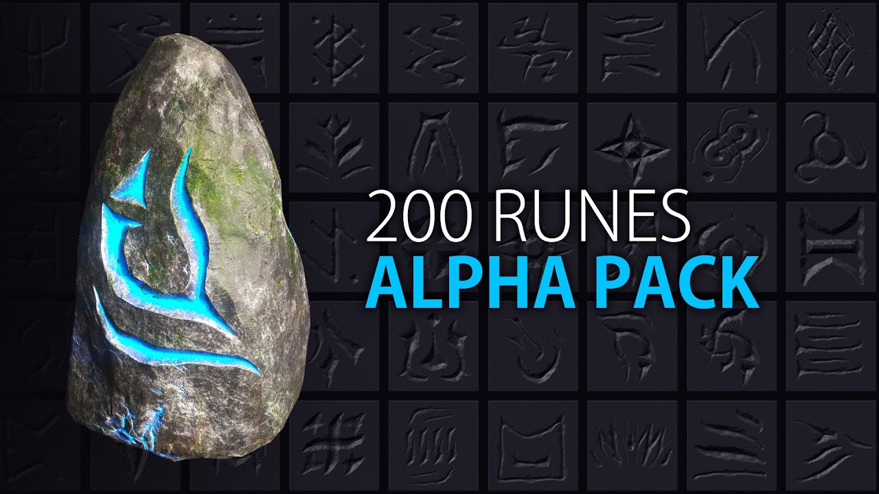 VOL.1 – 200 Runes/Symbols/Signs/Shapes | 400 Alpha Textures for Zbrush ...
