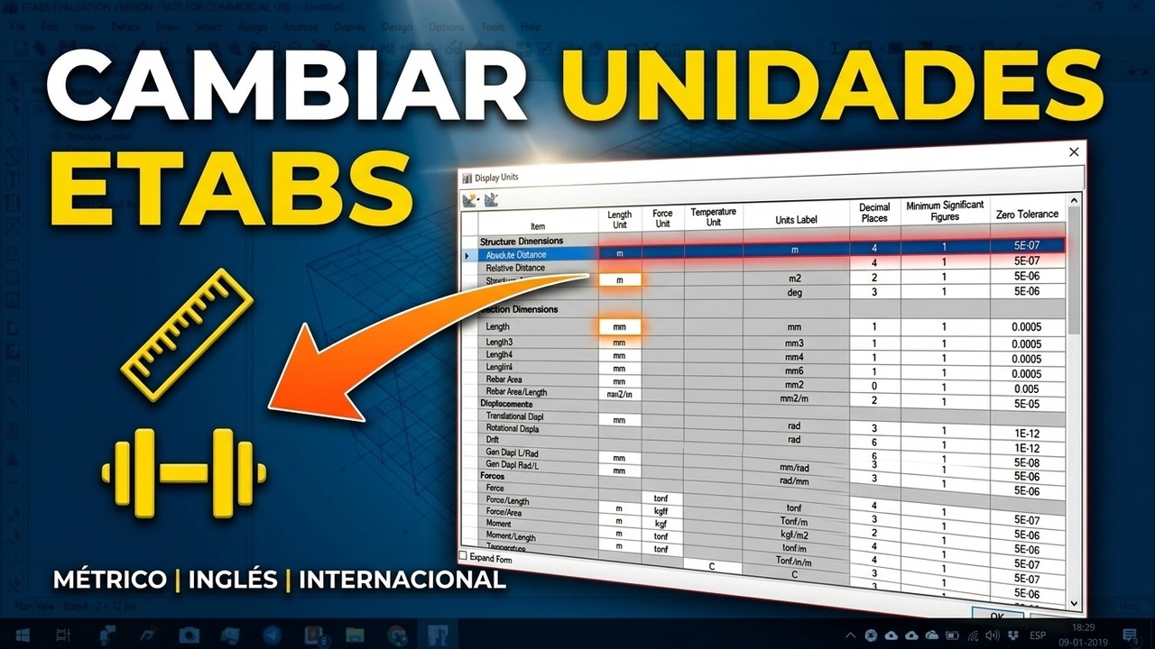 🔶 ETABS | Cómo cambiar las unidades. - YouTube