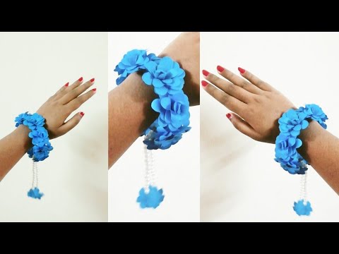 How to make a paper flower bangles bracelet || paper jewelry || bangles ...