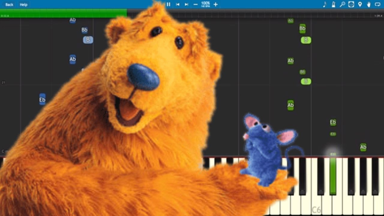 Bear In The Big Blue House Theme Song - Piano Tutorial - YouTube