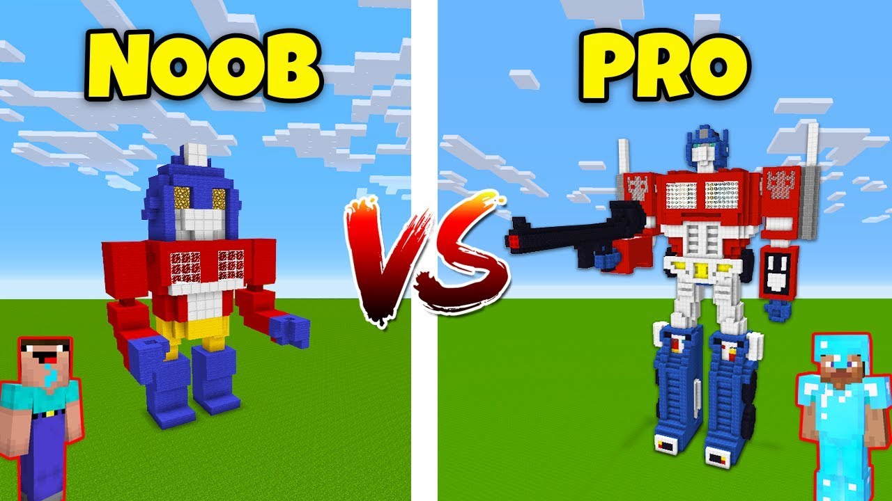 Minecraft Noob vs. Pro: Transformers mod in Minecraft - YouTube