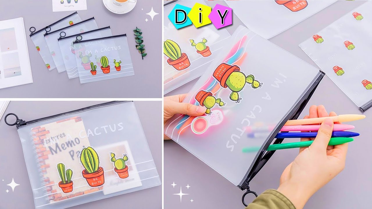DIY Stationery/How to make cute Pencil case without zipper/diy Pencil ...