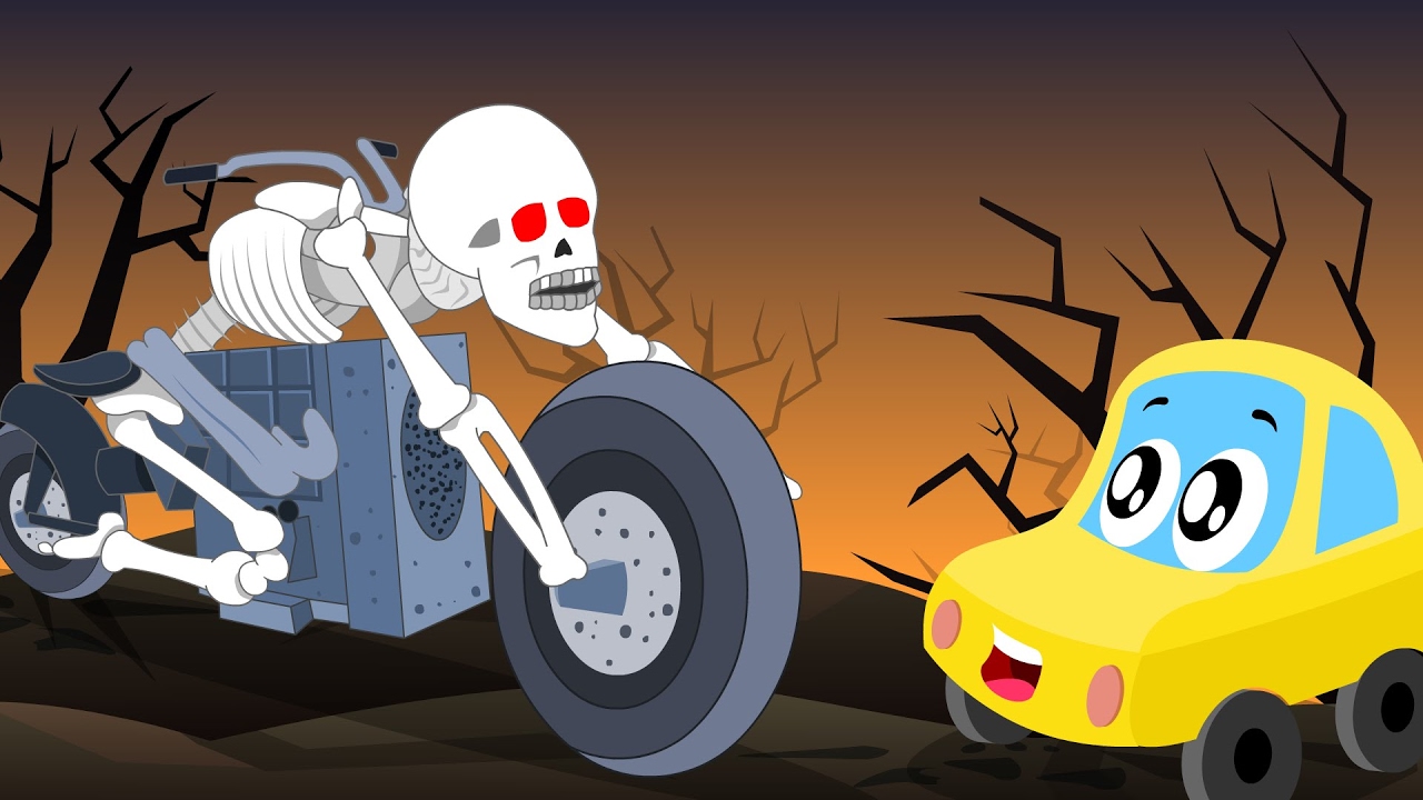 Little Red Car Rhymes - Halloween Monsters | Scary Song | Little Red ...