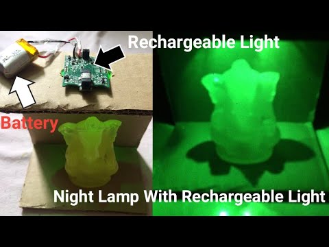 Homemade Night Lamp With Rechargeable Light!! Simple Night Lamp - YouTube