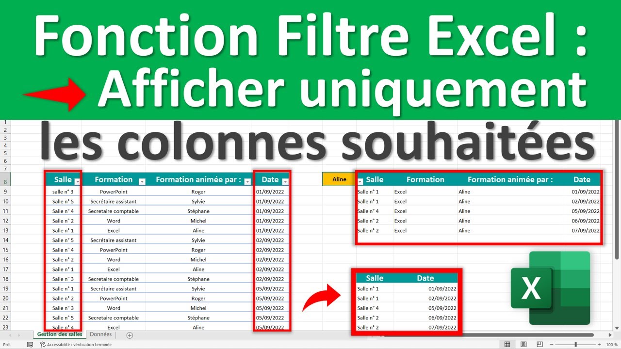 Fonction FILTRE EXCEL Pour Afficher Uniquement Certaines Colonnes YouTube Fonction FILTRE EXCEL Pour Afficher Uniquement Certaines Colonnes YouTube