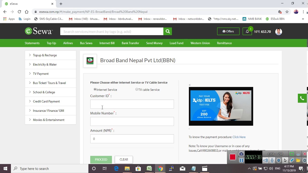 E-sewa with Broad Band Nepal Pvt Ltd - Pay your Tv and Internet bill ...