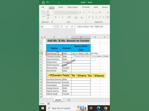 How to add Mr. and Mrs. in excel #focusinguide Tricks & tips#exceltech #exceltips #tutorial # ...