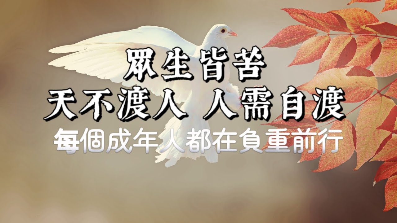 每個成年人的生活都不容易。眾生皆苦,天不渡人,人需自渡 Youtube