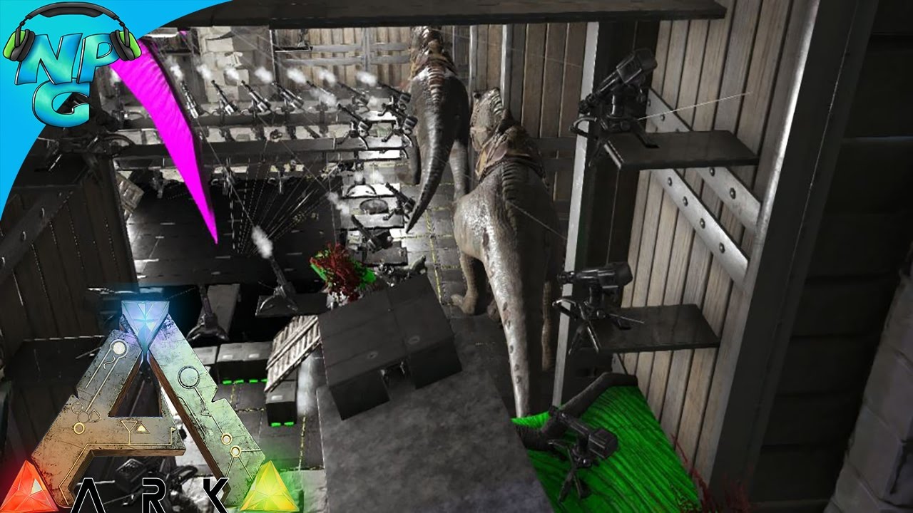 Raiding the Base with 100 Auto Turrets! ARK Survival Evolved - PvP ...