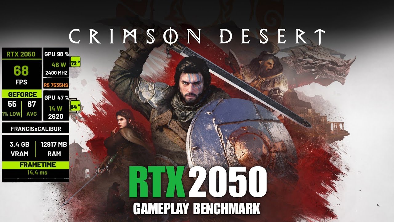 Crimson Desert on RTX 2050 | Gameplay Benchmark & FPS Test - YouTube