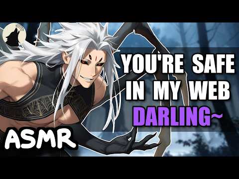 【ASMR】Wrapped Up in a Kind Spider's Web 🕸️☺️ [silk blanket] [unintelligible whispering]