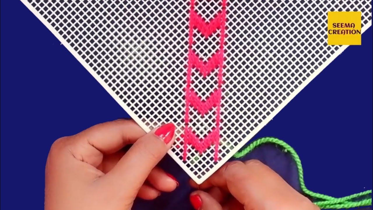 Very beautiful and unique pattern l plastic Canvas design 🤩👌 - YouTube