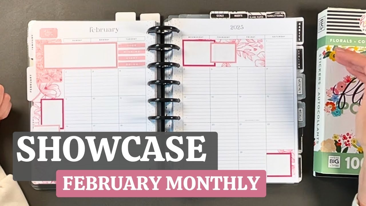 Showcase Happy Planner February monthly spreads - YouTube