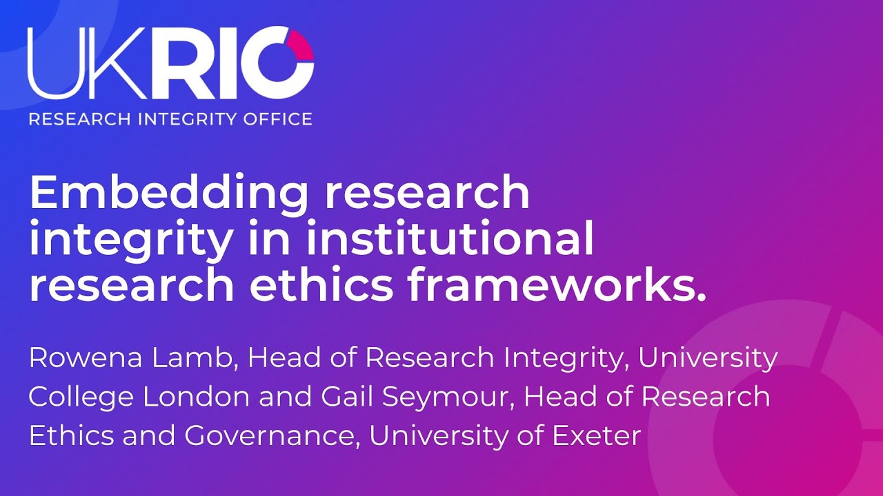 Embedding research integrity in institutional research ethics ...