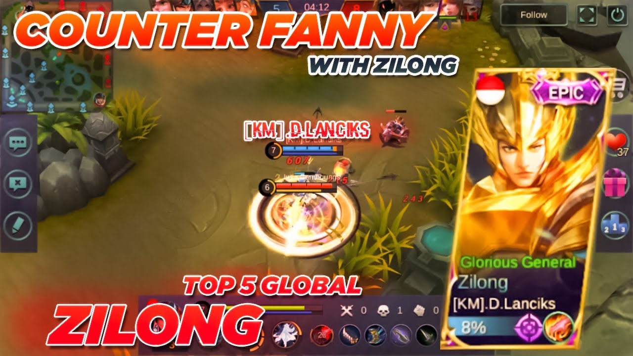 ZILONG COUNTER FANNY! - Top 5 Global Zilong by [KM].D.Lanciks - Mobile ...