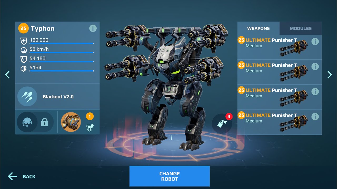 Typhoon UE punisher war robots test server gameplay - YouTube