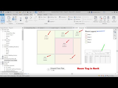 Room Tag, Room Legend & Room Schedule in Revit - YouTube