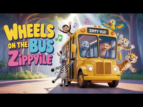 Wheels on the Bus | Zippyville Nursery Rhyme | Zippy the Zebra & Friends | Kids Songs | Giggle Tales