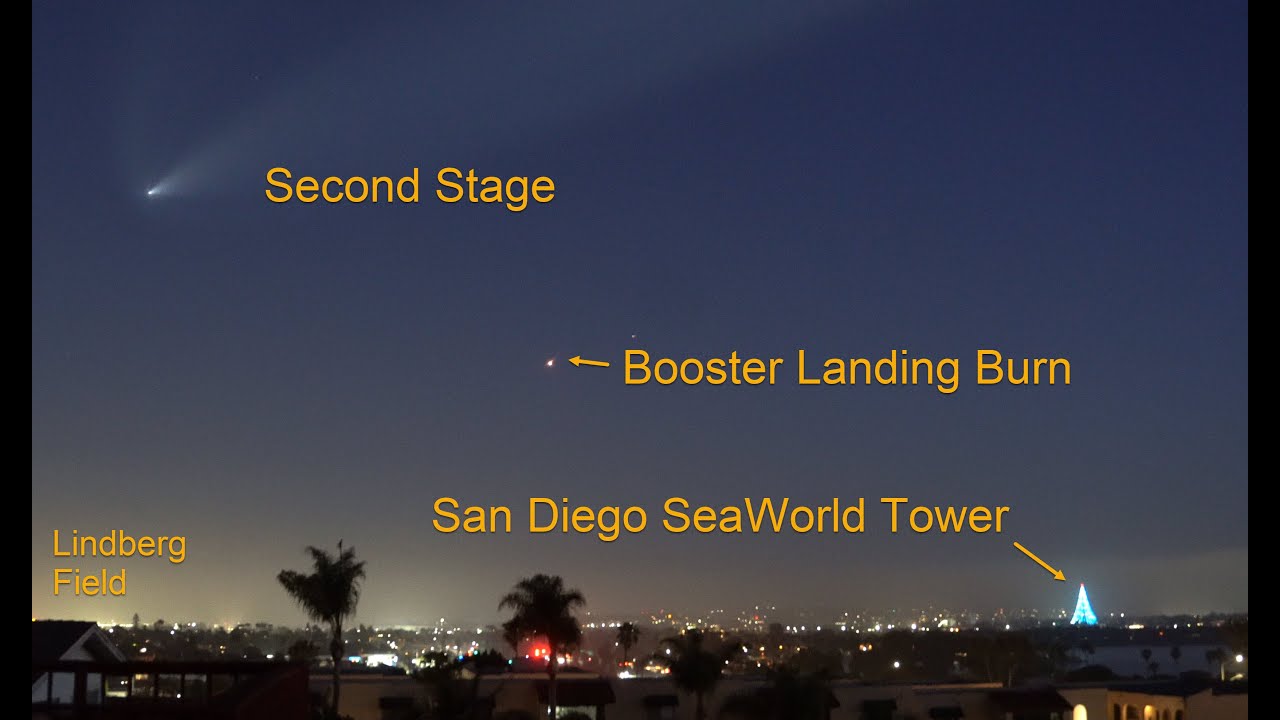 SpaceX Starlink Vandenberg Launch - BACKLIT over San Diego with Re ...