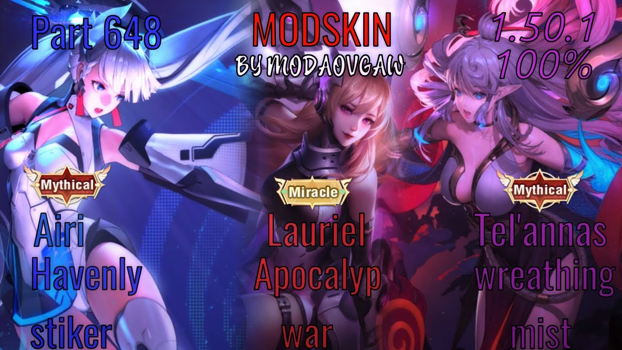 ROV:MODSKIN Airi,Lauriel,Tel'annas 1.50.1 - YouTube