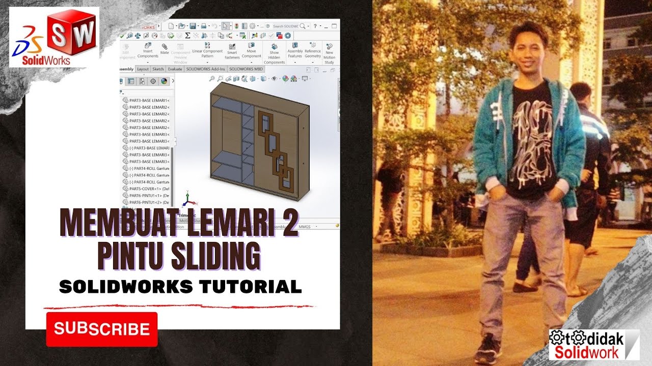 How to Make a Sliding Door Wardrobe Using Solidworks - YouTube