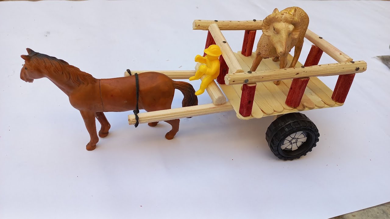 How To Make Wooden Horse Cart At Home | Wooden Horse Cart In Home Easy ...