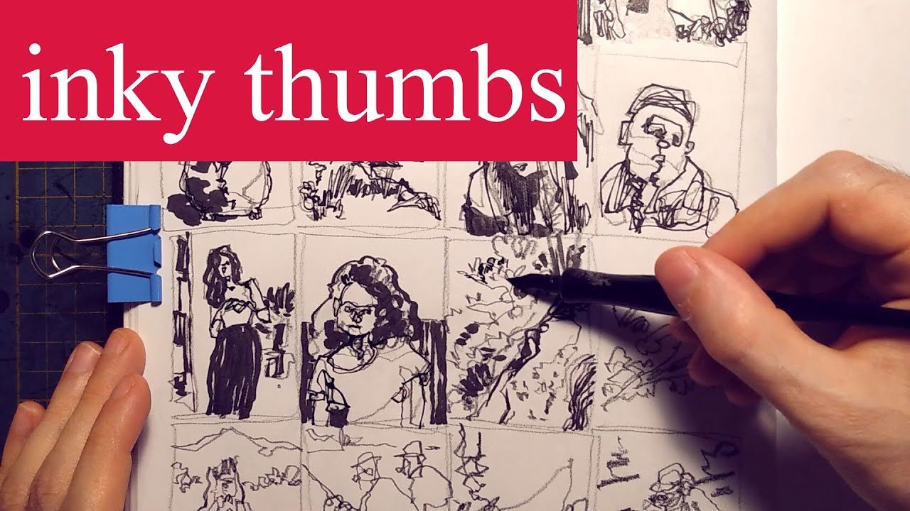 Sketching pencil and ink thumbnails - YouTube