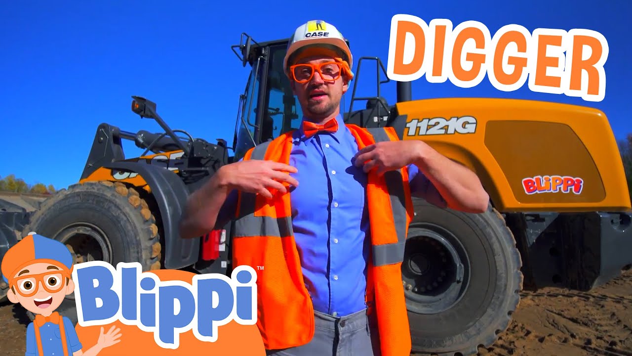 Blippi Learns About Diggers | Construction Vehicles For Kids ...