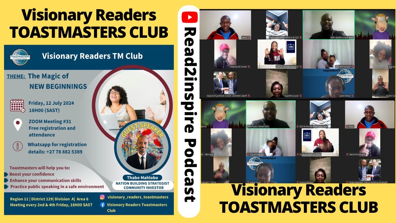 Visionary Readers Toastmaster Club Meeting #31, Theme: The magic of new ...