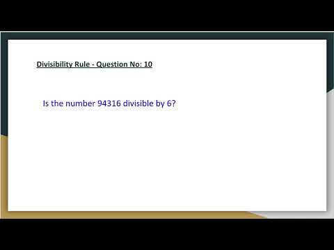 Divisibility Rules - Question No 10 - YouTube