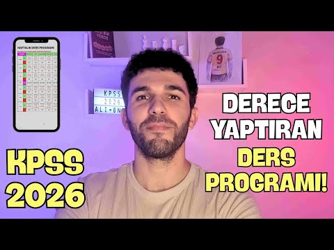 KPSS 2026 DERECE YAPTIRAN DERS PROGRAMI!