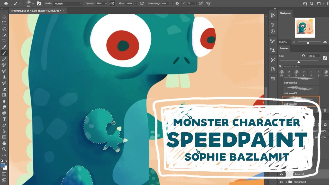Character Speedpaint, using AI, PS - YouTube