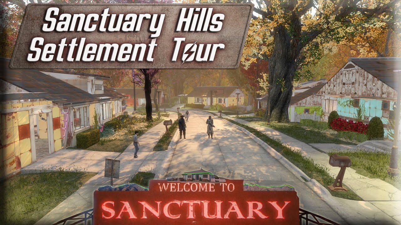 Fallout 4 Sanctuary Hills Settlement Tour - YouTube
