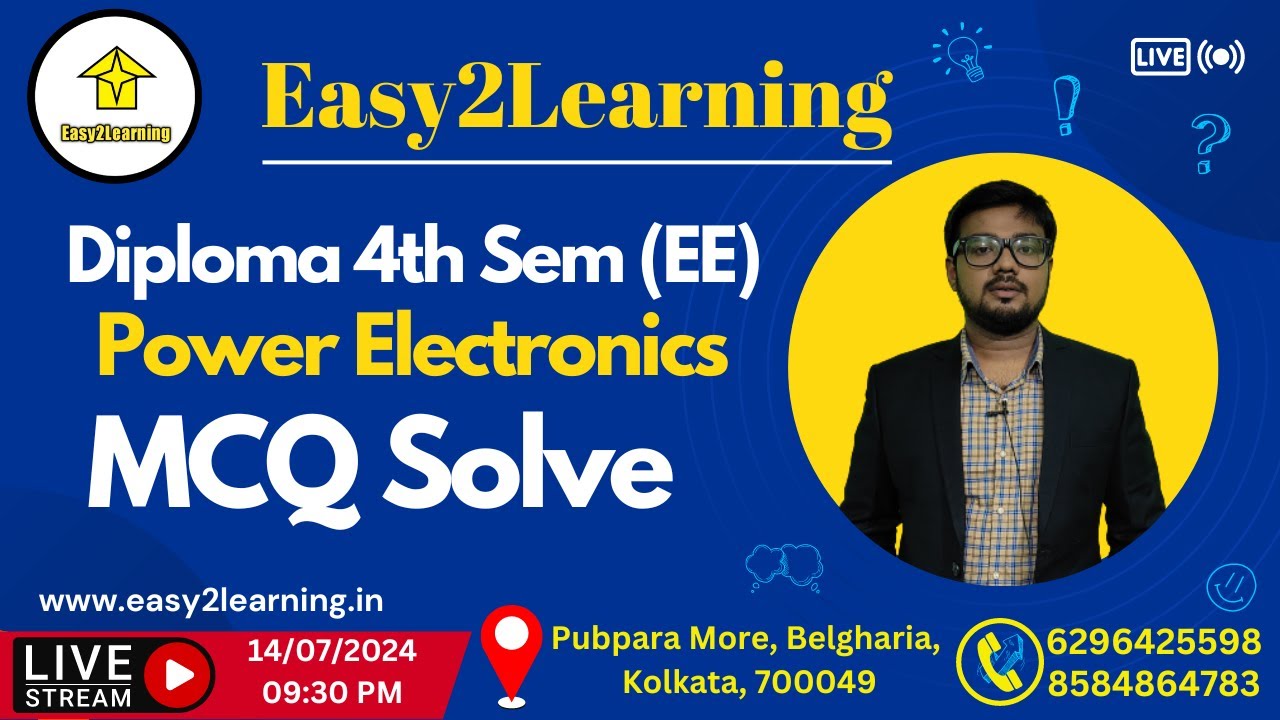 Diploma 4th Sem EE | Power Electronics MCQ 2024 Solve | By David Das/Easy2Learning - YouTube