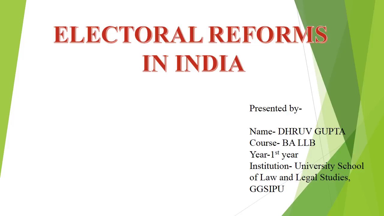 Electoral reforms in India - YouTube