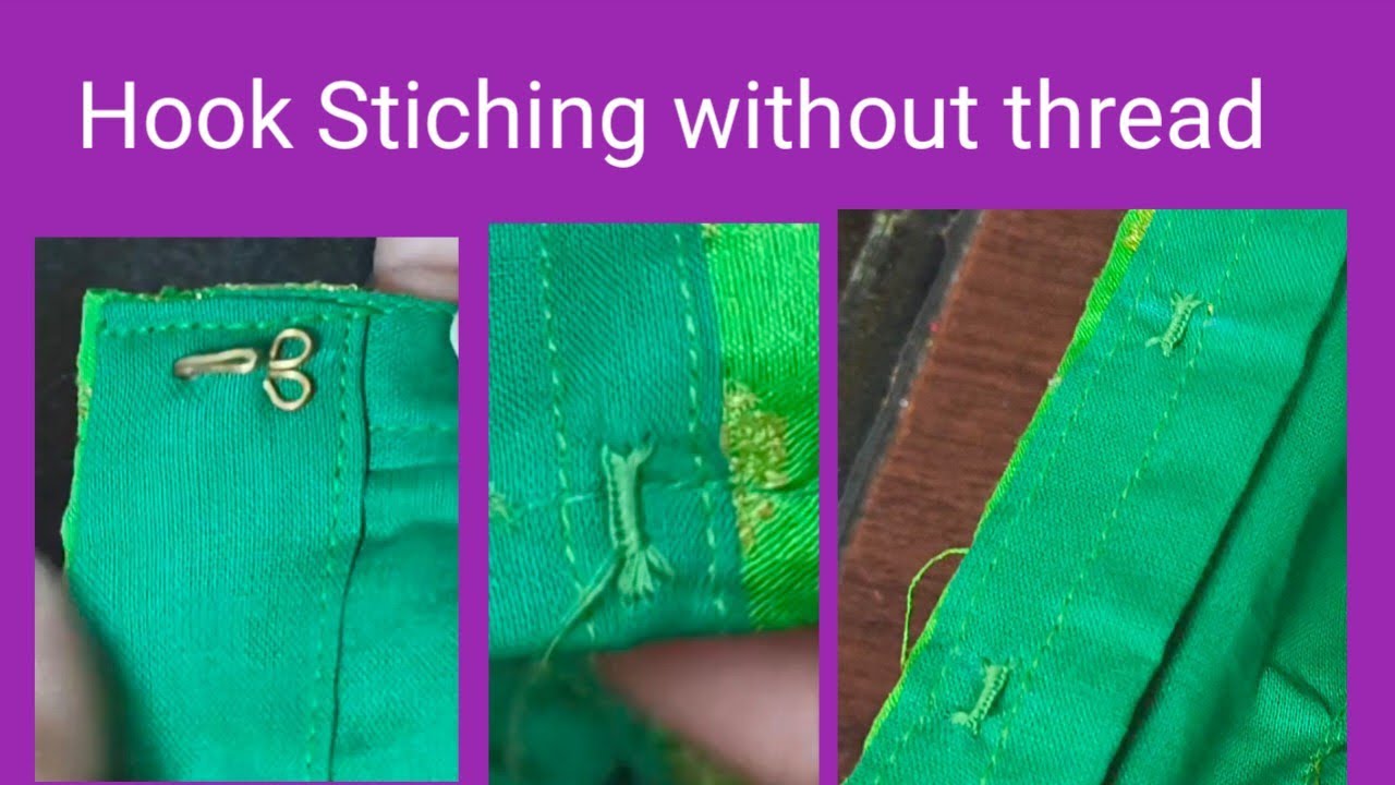 Hook Stiching without thread... Hook & Patti Stiching... Cutting and ...