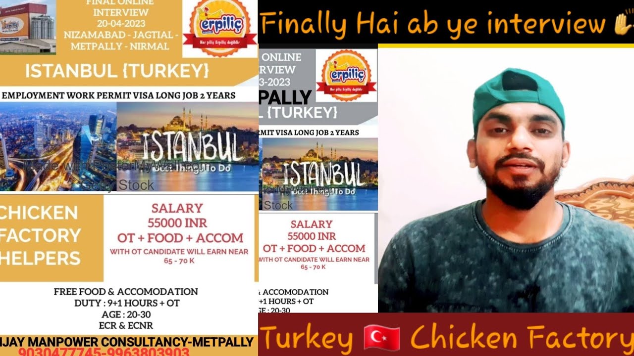 Turkey 🇹🇷 Istanbul chicken factory work visa erpilic company job helper ...