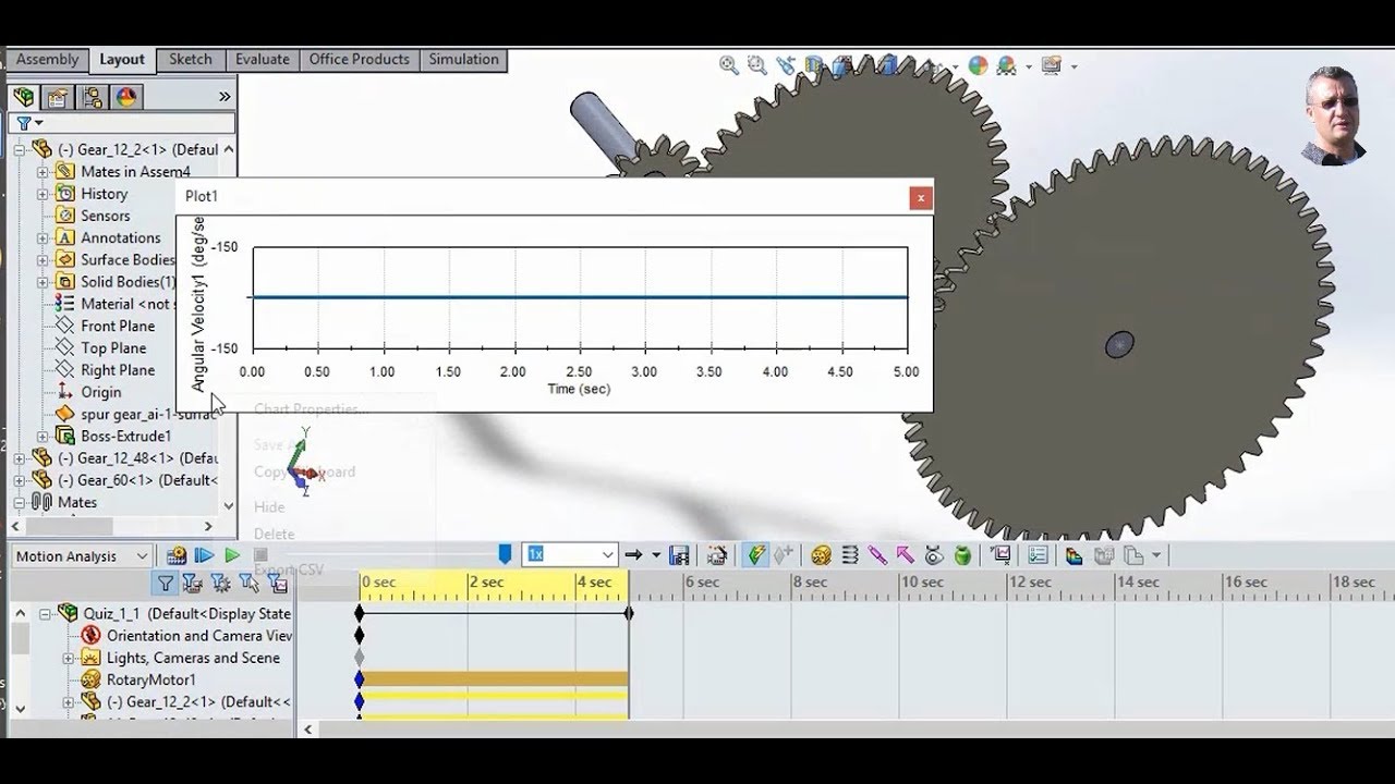 Assembly and Motion Analysis Gear Train in SolidWorks - YouTube