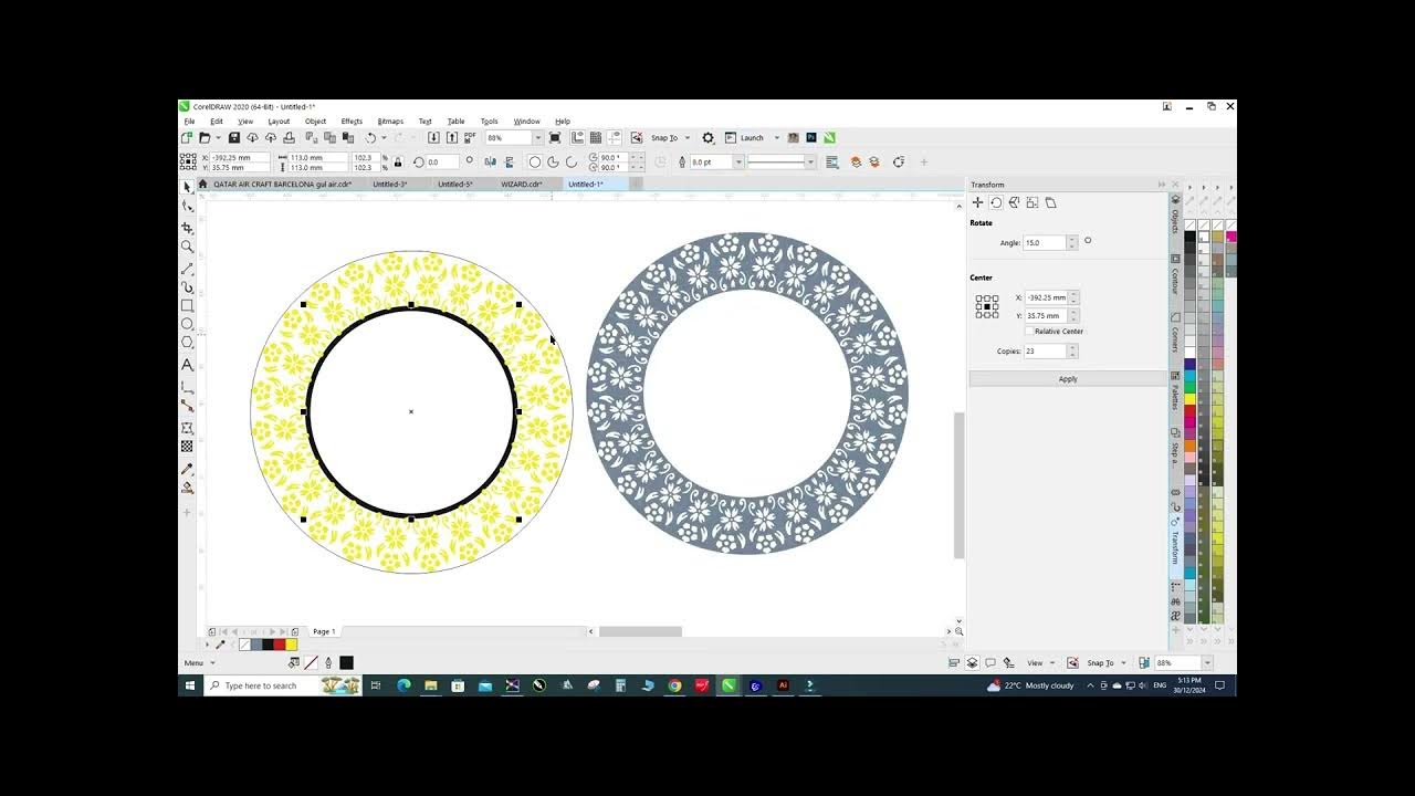 How to draw Circle shape in CorelDraw tutorial | Circle Design in Corel ...