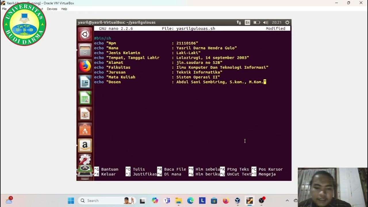Pemrograman Shell Tentang Penginputan Data | Sistem Operasi ll - YouTube